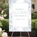 EDITABLE Blue Cloud Welcome Sign for Baby Shower, Modern Minimalist ...