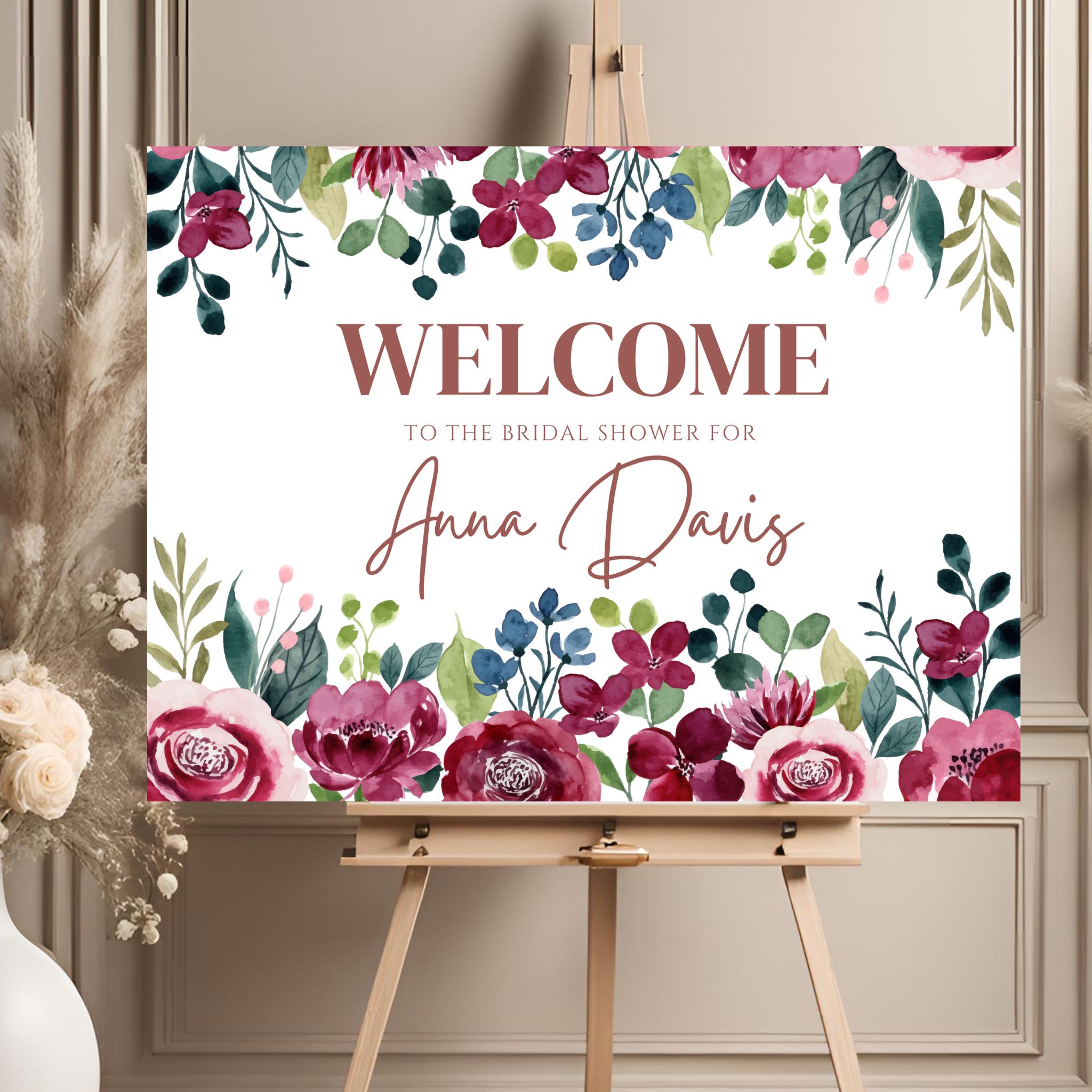 EDITABLE Wildflower Welcome Sign Template, Printable Bridal Baby Shower ...