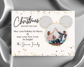 EDITABLE Disney Xmas Card, Very Merry Mickey Christmas Card, Magical ...