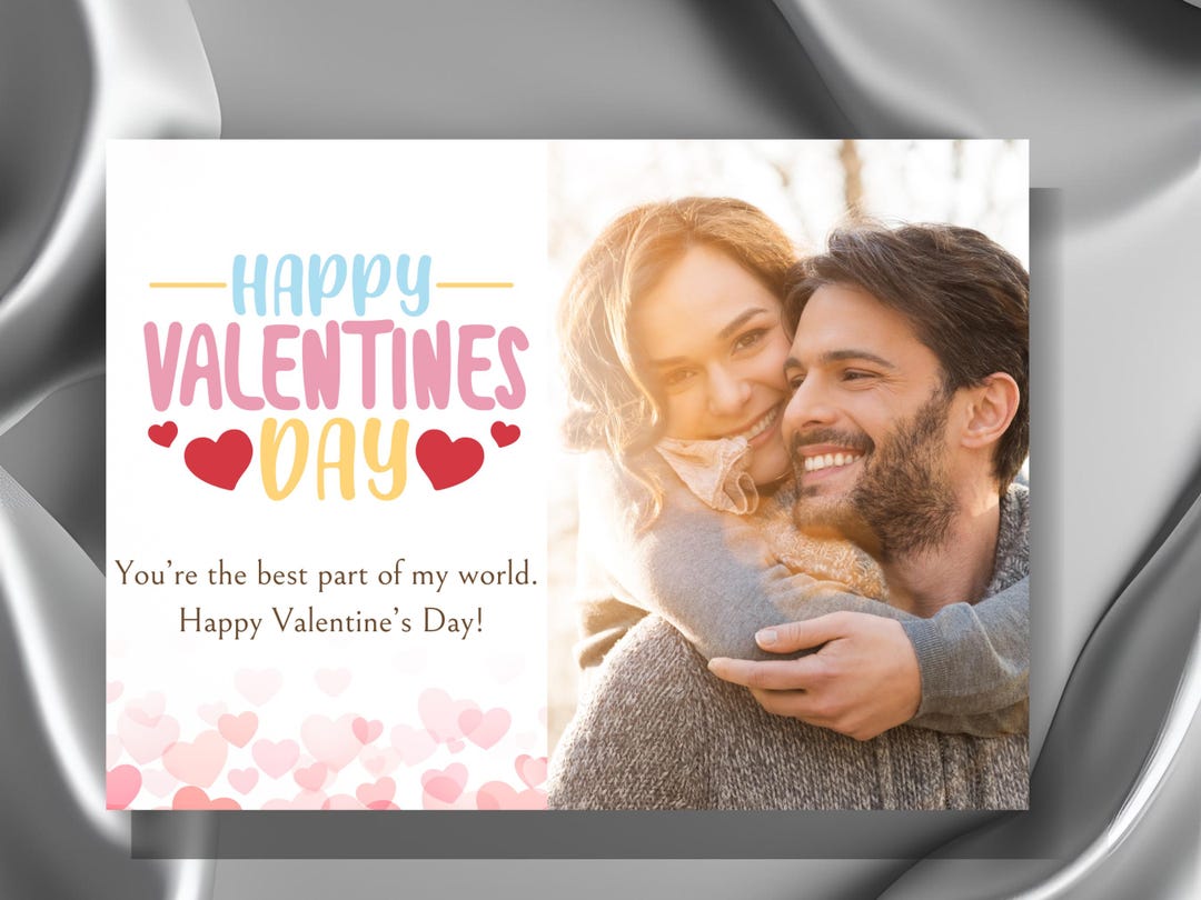 EDITABLE Heart Valentines Card, Happy Valentines Day Card, Sweetheart ...