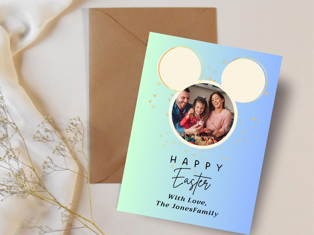 EDITABLE Disney Easter Card, Disney Easter, Cute Disney Easter Card ...