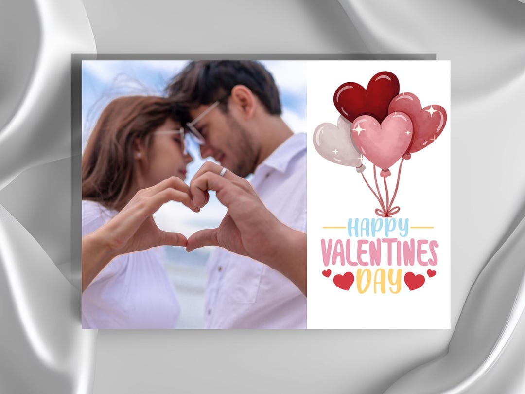 EDITABLE Valentines Card, Happy Valentines Day, Couple Sweetheart Card ...
