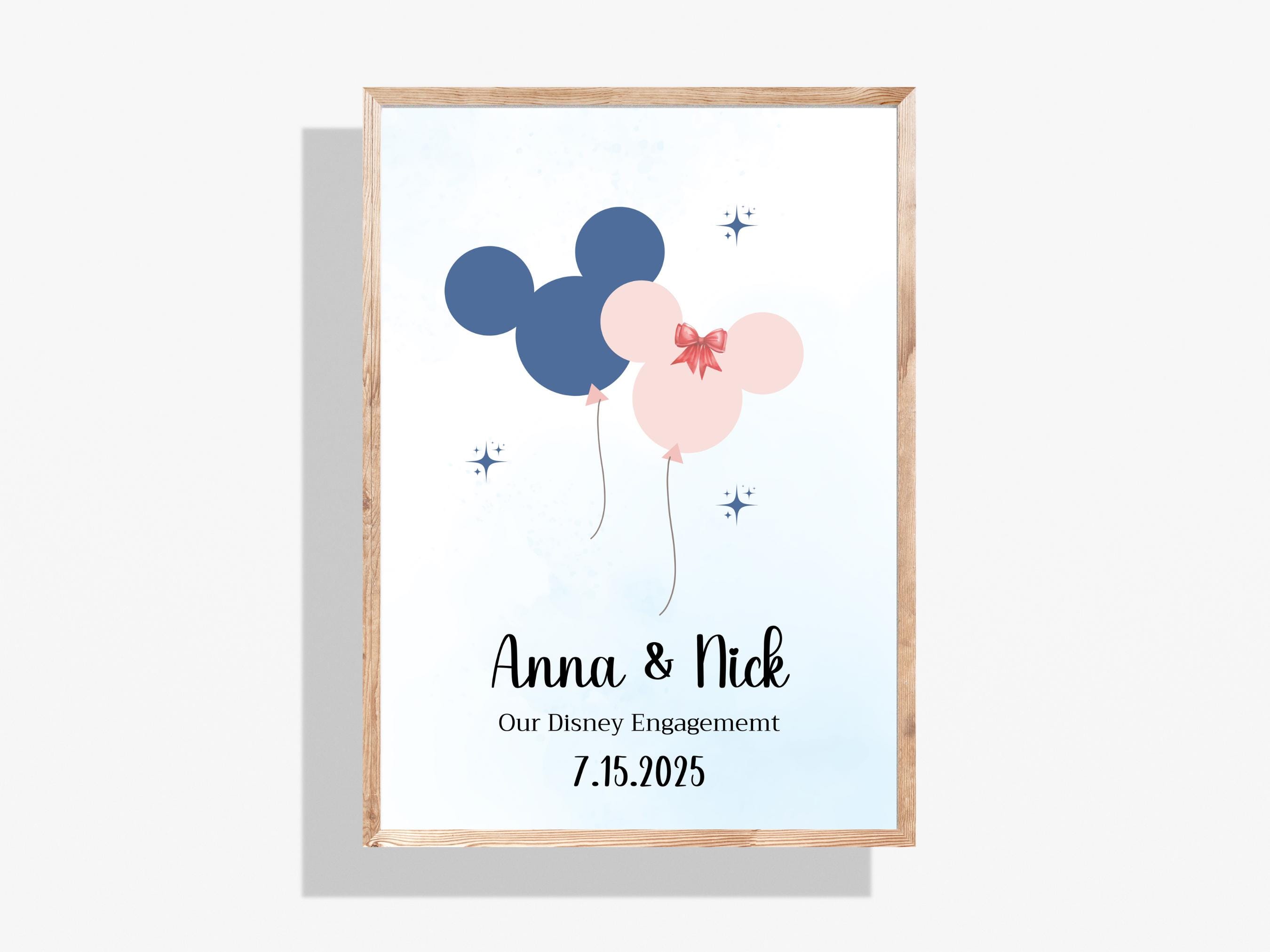 EDITABLE Disney Engagement Wall Art, Engagement Artwork, Disney Home ...
