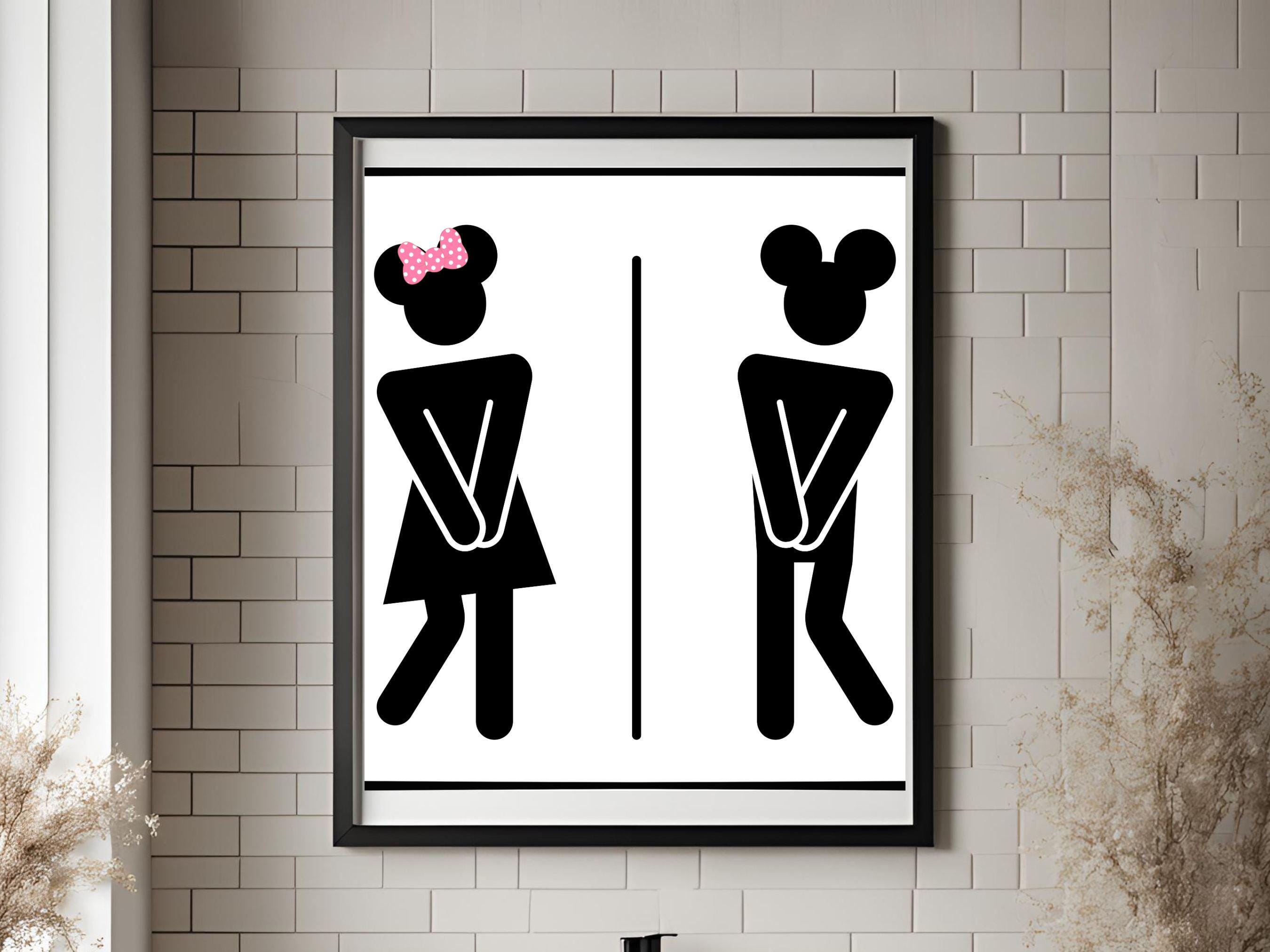PRINTABLE Disney Bathroom Sign, Disney Restroom Sign, His Hers Bathroom ...