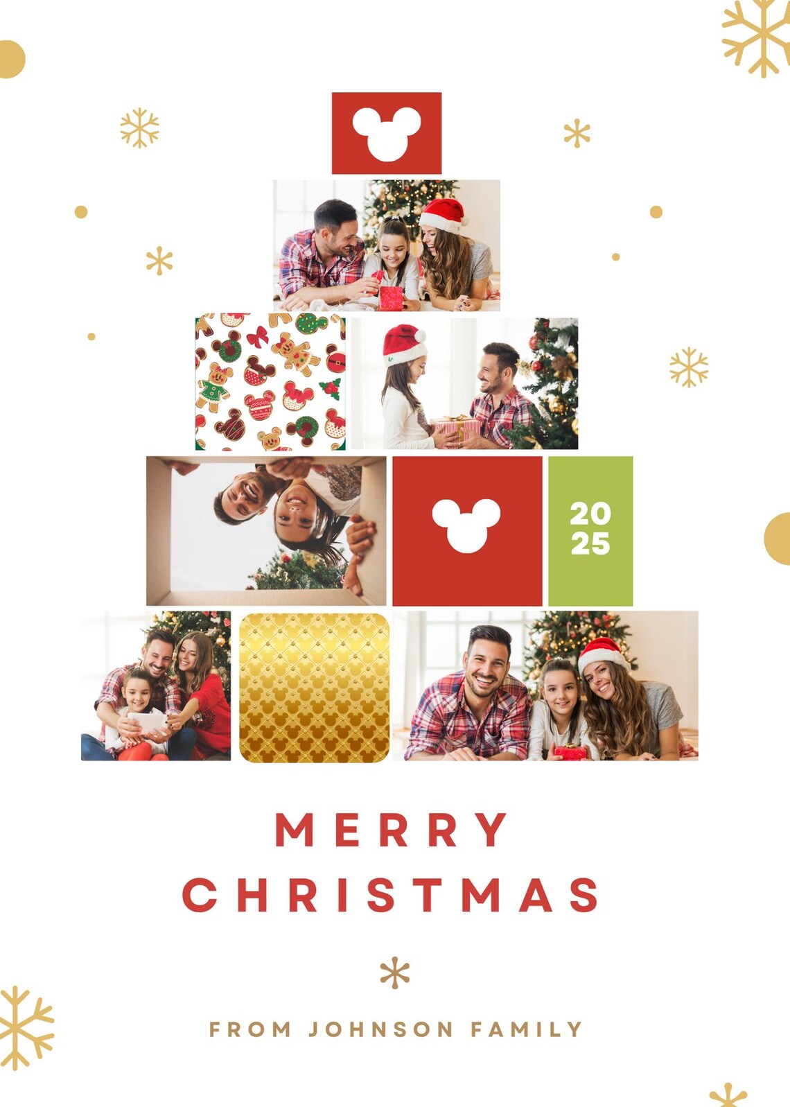 EDITABLE Disney Christmas Card Template, Mickey Tree Xmas Card, Mickey ...