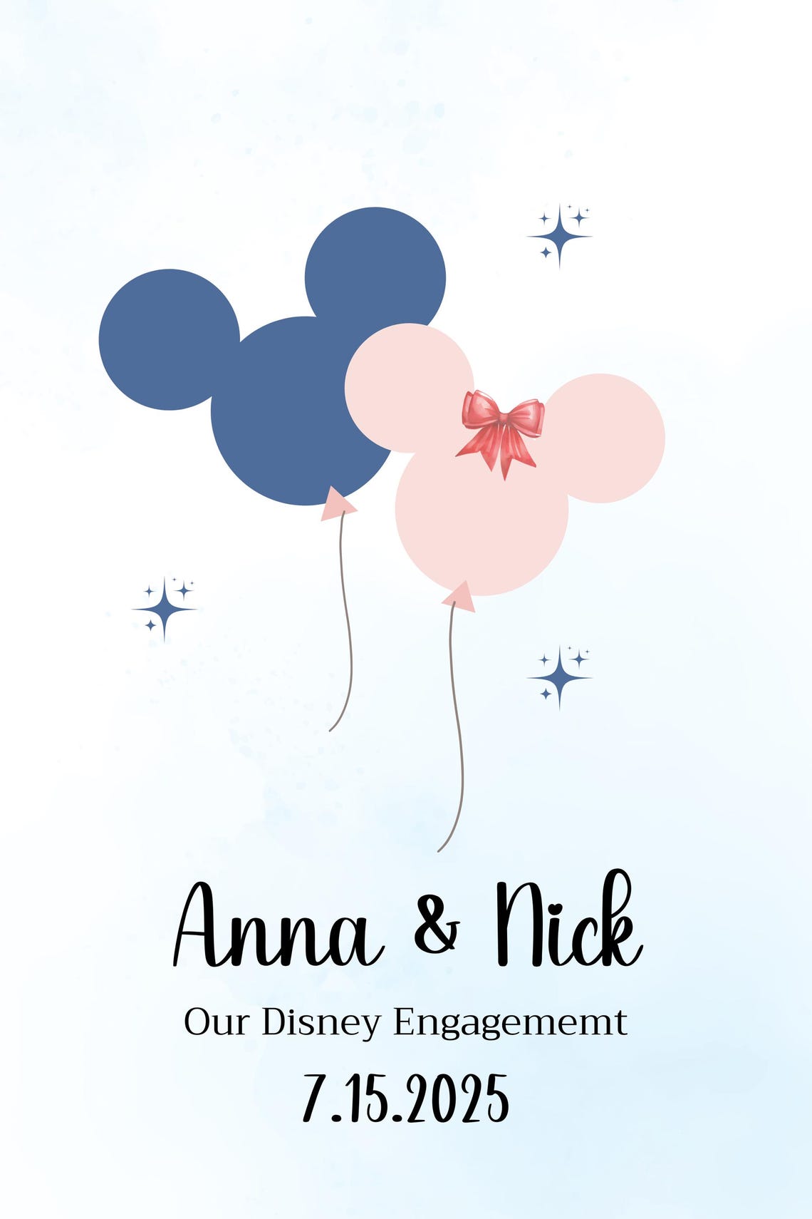 EDITABLE Disney Engagement Wall Art, Engagement Artwork, Disney Home ...