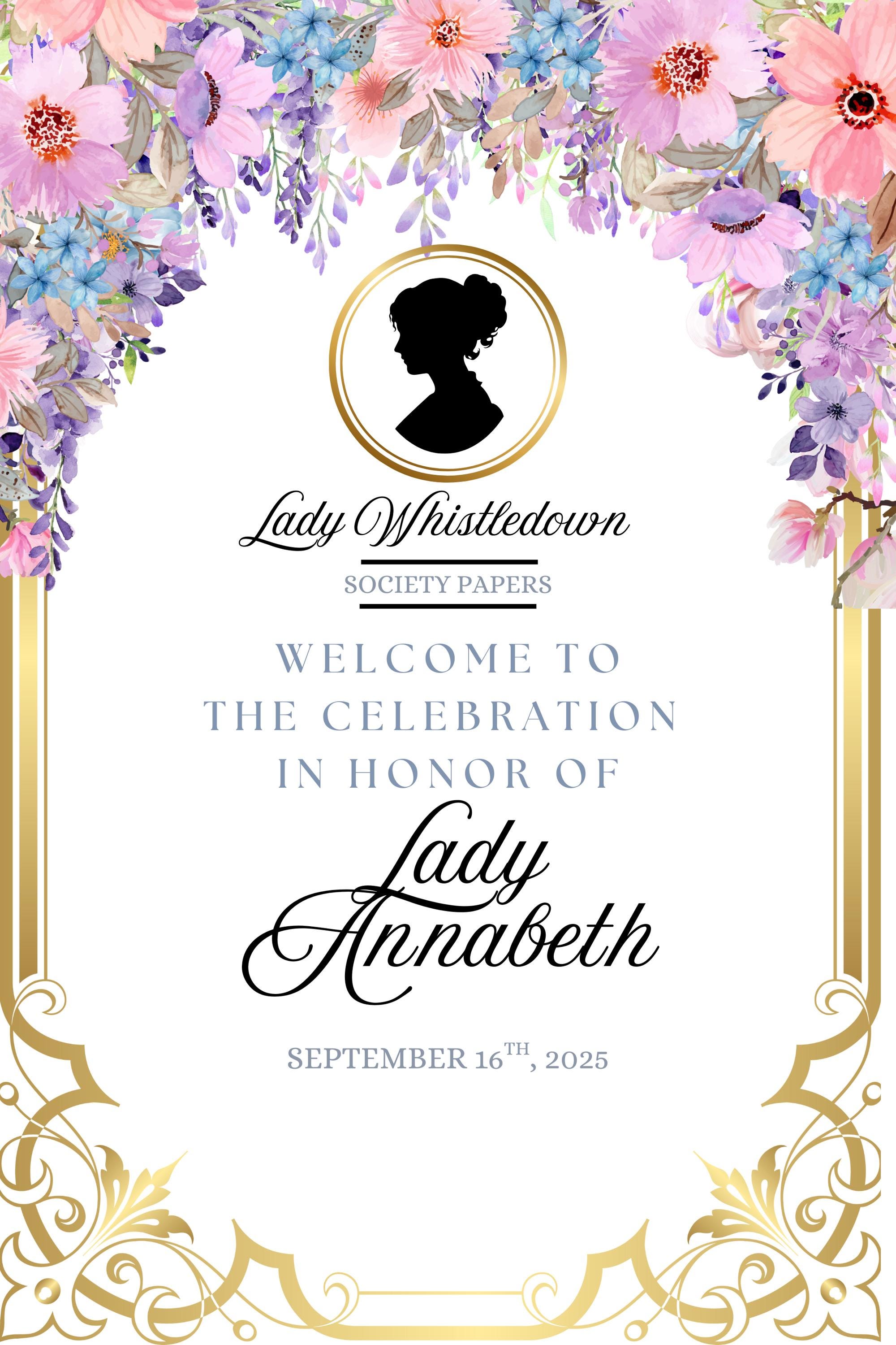 EDITABLE Bridgerton Themed Welcome Sign, Lady Whistledown's Society ...