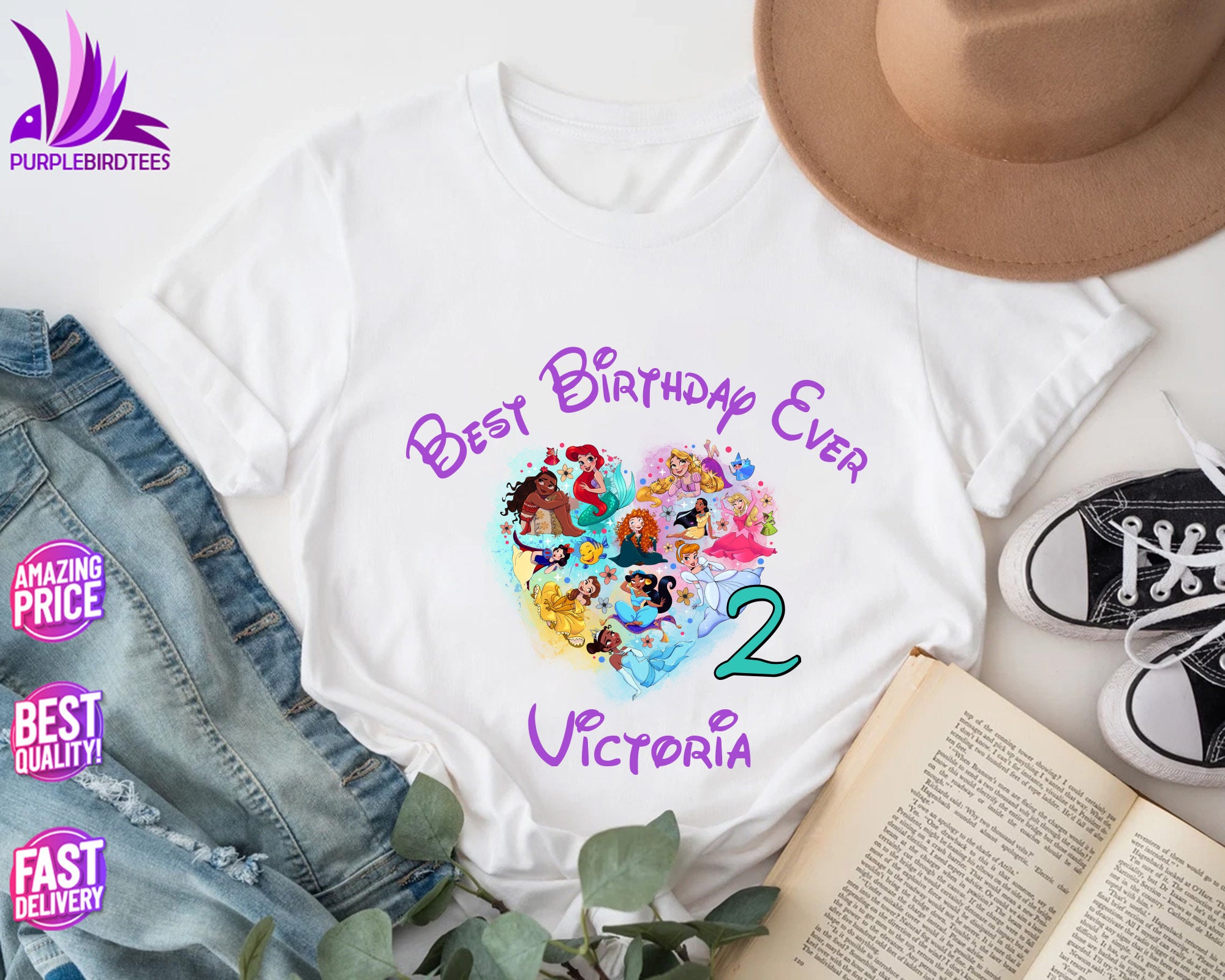 Disney Princess Birthday Shirt, Girl Birthday Shirt, Family Princess ...