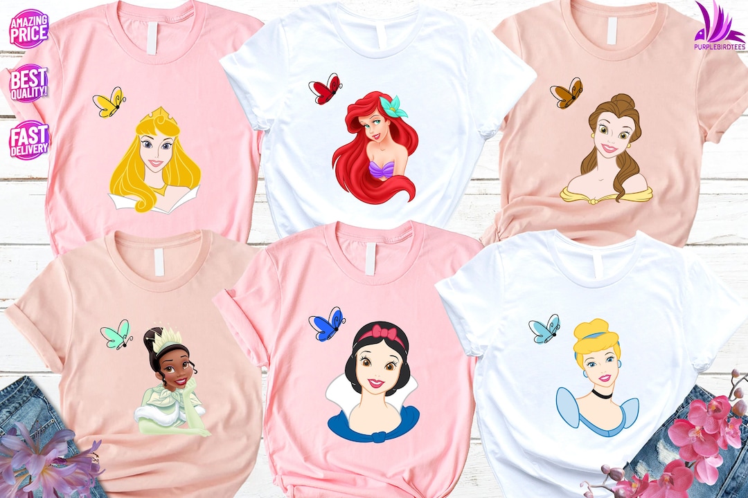 Disney Princess Shirt, Disney Princess Birthday Shirt, Snow White Shirt, Ariel Shirt, Custom ...