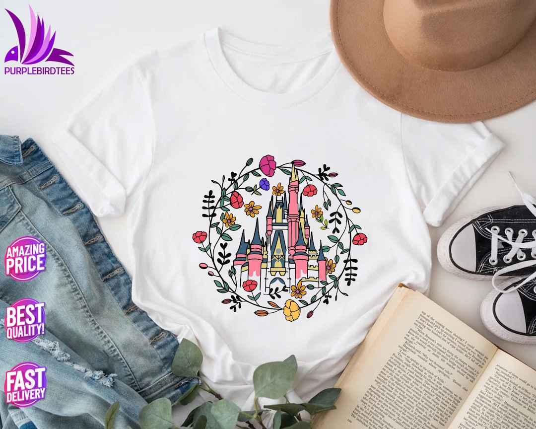 Magic Kingdom Castle Shirt, Princess Castle Shirt, Floral Castle Shirt ...