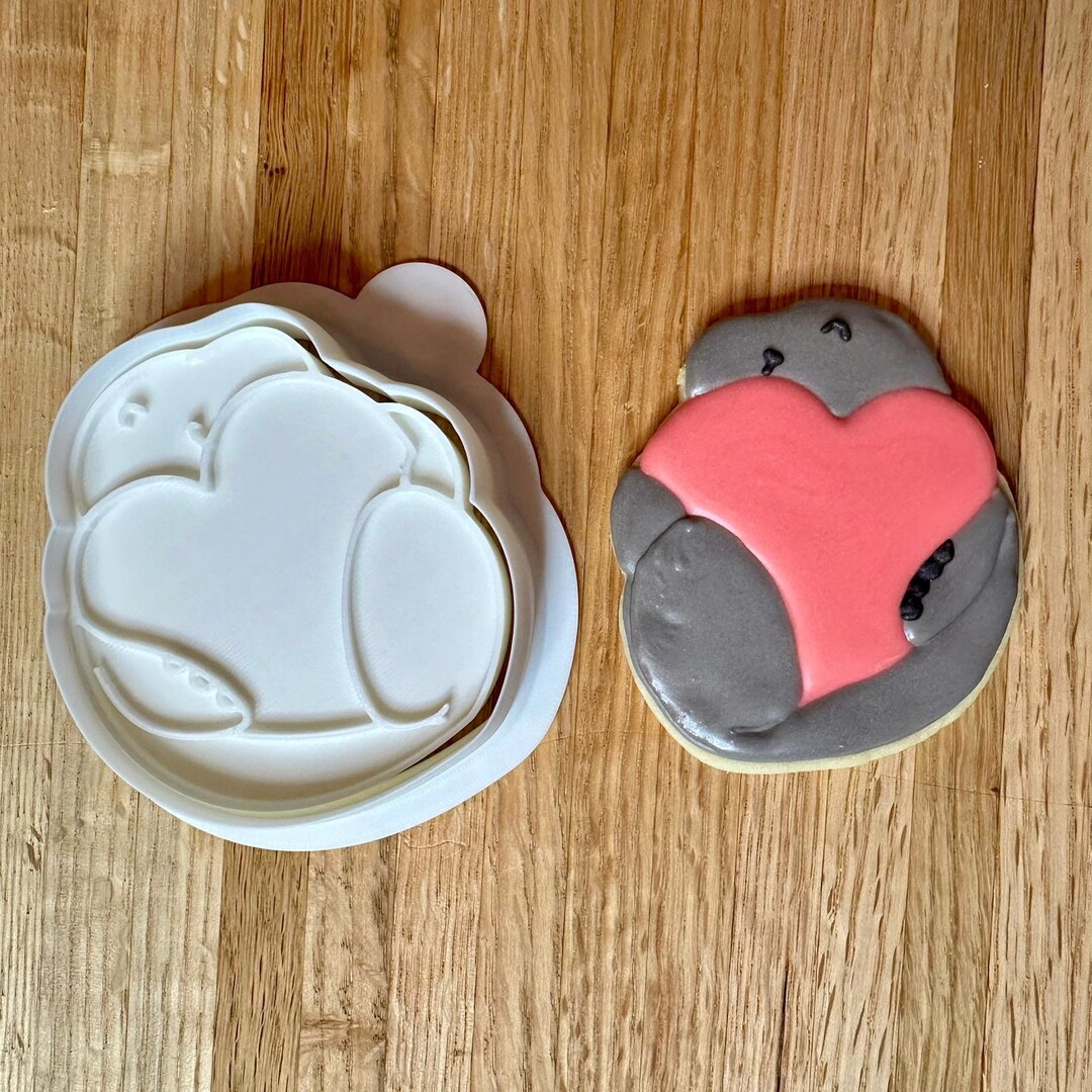 Manatee Heart Hug Cookie Cutter With Optional Stamp - Dough, Icing ...