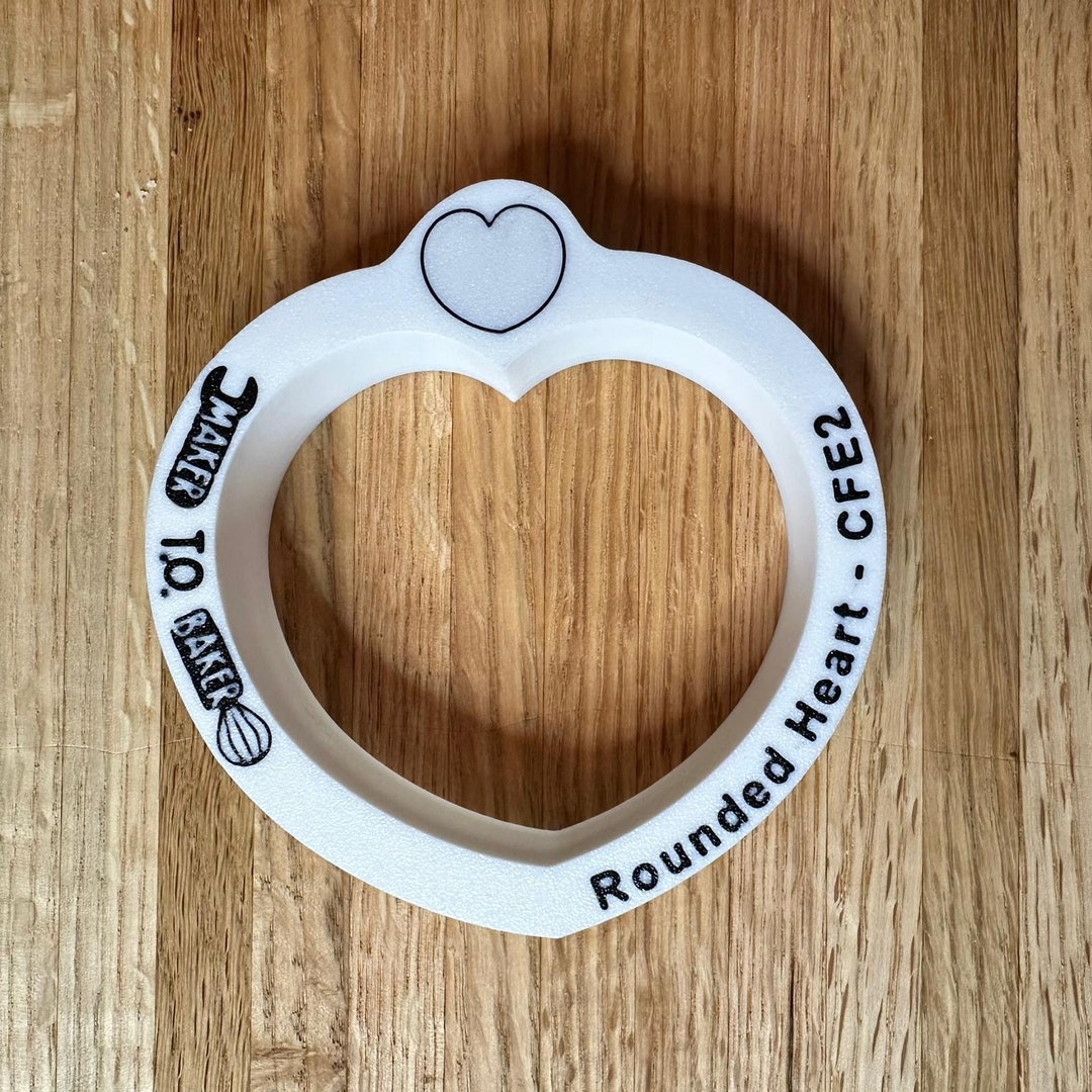 Rounded Heart Cookie Cutter - Dough, Icing, Fondant, Play-doh - CFE2 - Etsy