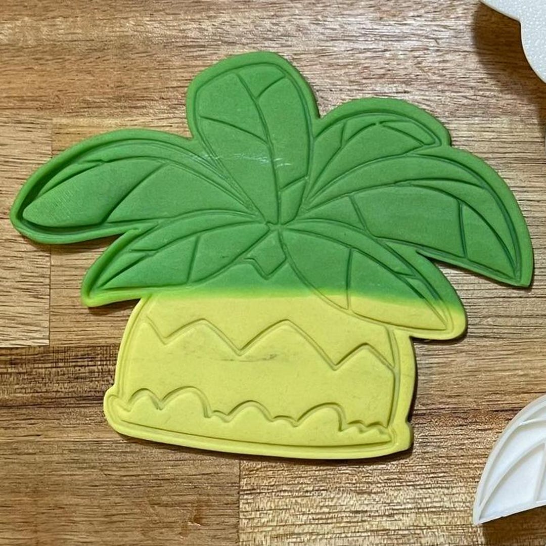 Palm Tree Cookie Cutter With Optional Stamp - Dough, Icing, Fondant ...