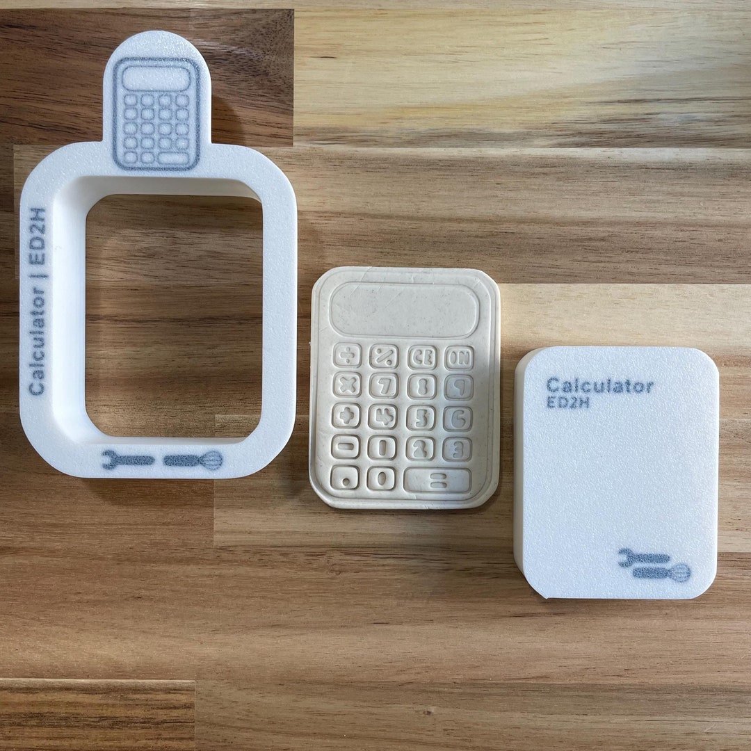 Calculator Cookie Cutter With Optional Stamp - Dough, Icing, Fondant ...