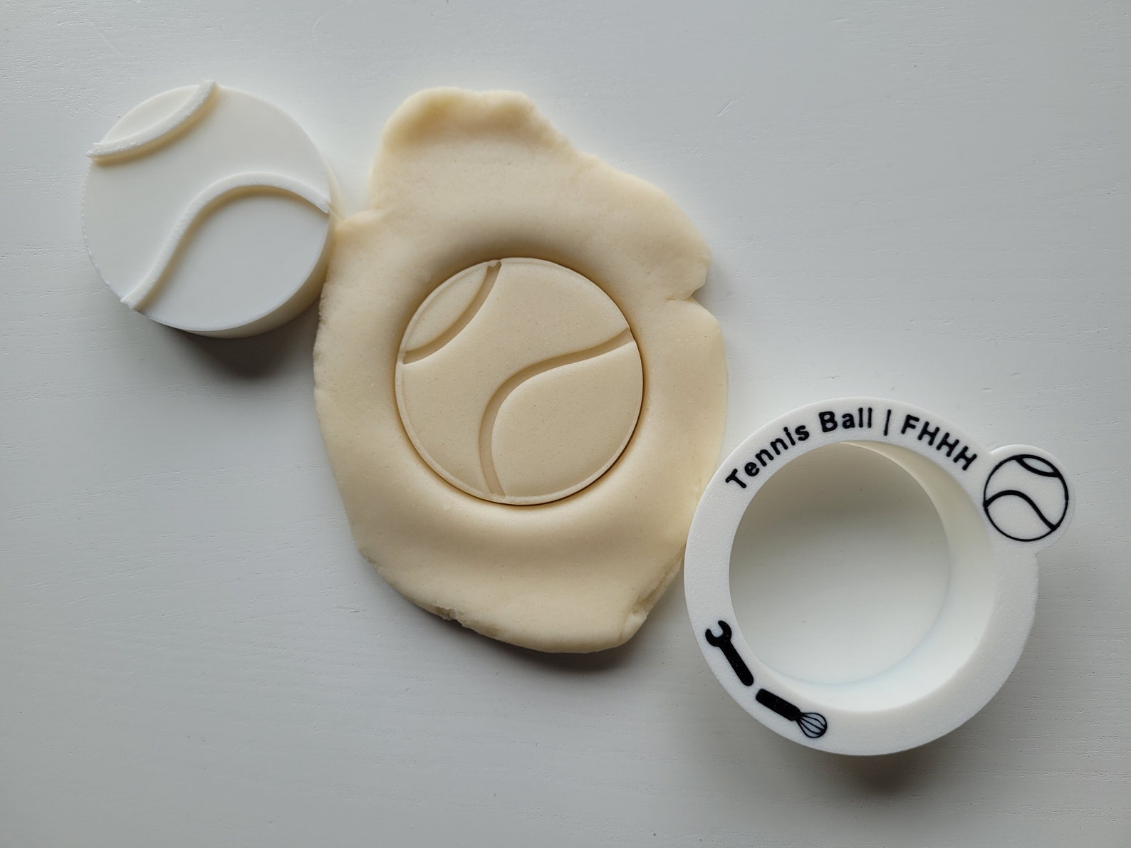 Tennis Ball Cookie Cutter With Optional Stamp - Dough, Icing, Fondant ...