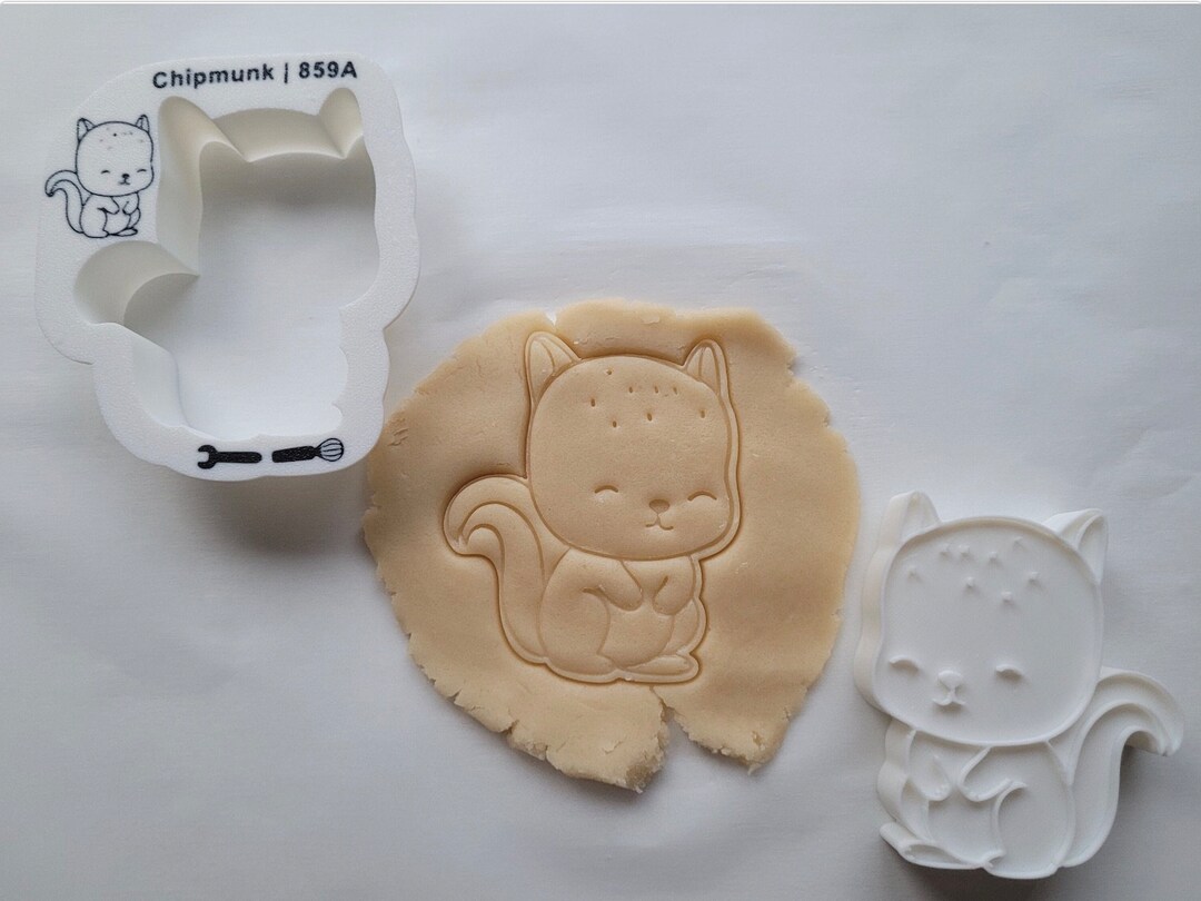 Chipmunk Cookie Cutter With Optional Stamp - Dough, Icing, Fondant ...