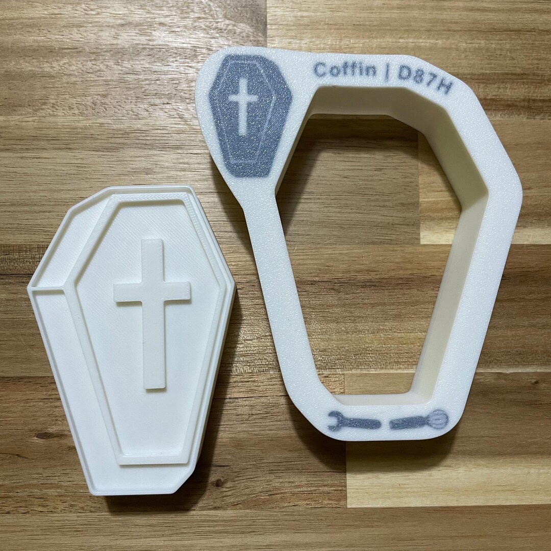 Coffin Cookie Cutter With Optional Stamp - Dough, Icing, Fondant, Play ...