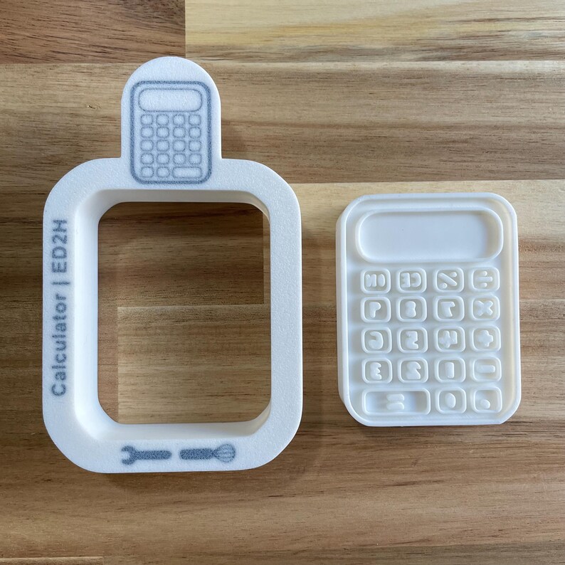 Calculator Cookie Cutter With Optional Stamp - Dough, Icing, Fondant, Play-doh - ED2H - Etsy