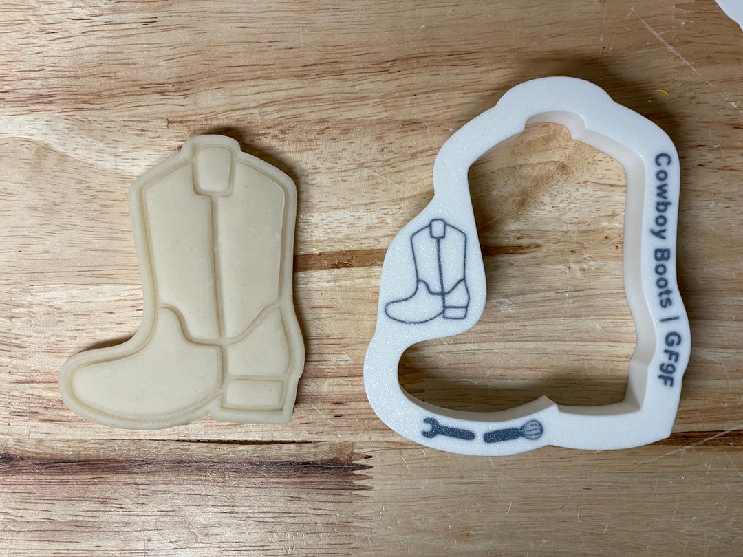 Cowboy Boots Cookie Cutter With Optional Stamp - Dough, Icing, Fondant ...
