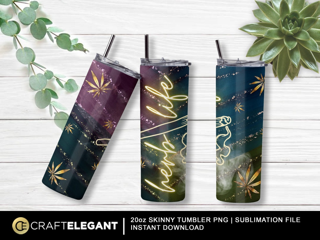 20 Oz Skinny Tumbler Sublimation Wraps Bundle, Cannabis Png, Pothead ...