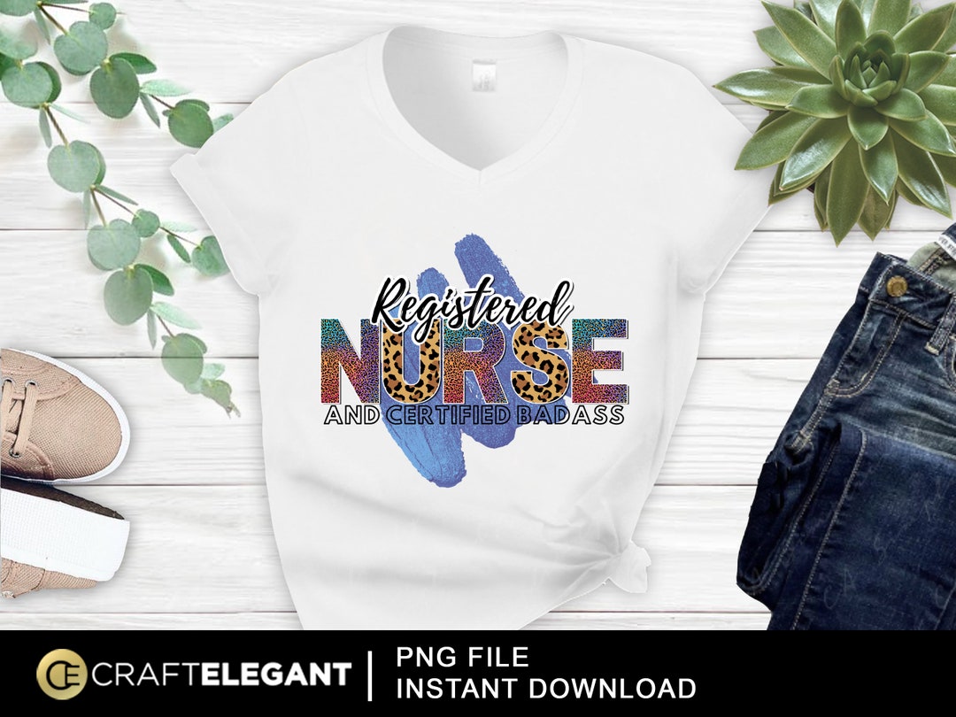 Leopard Print Nurse PNG, Nurse Life, Registered Nurse, RN PNG, Retro ...