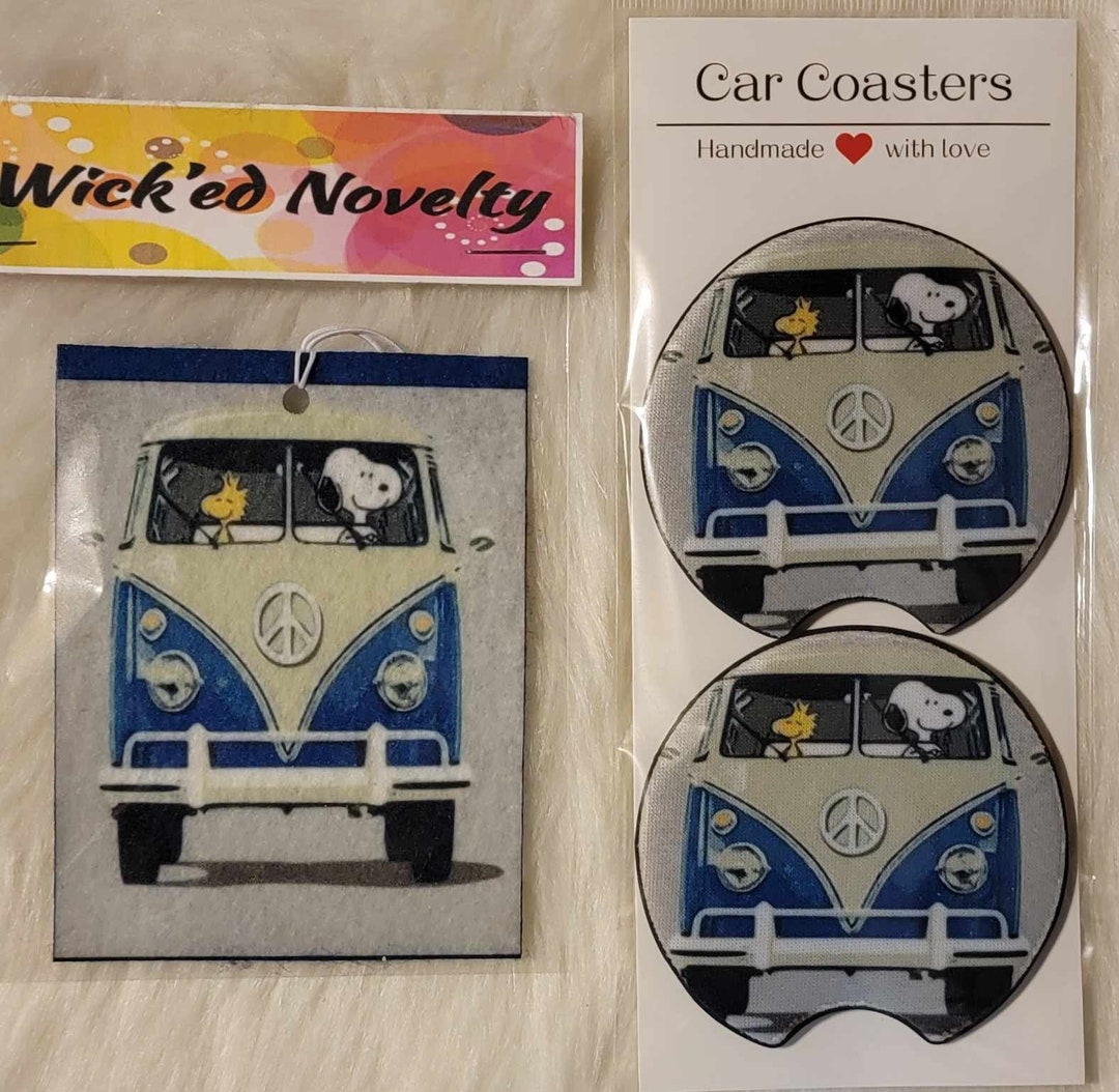 Snoopy Driving Car Coasters & Charm - Etsy