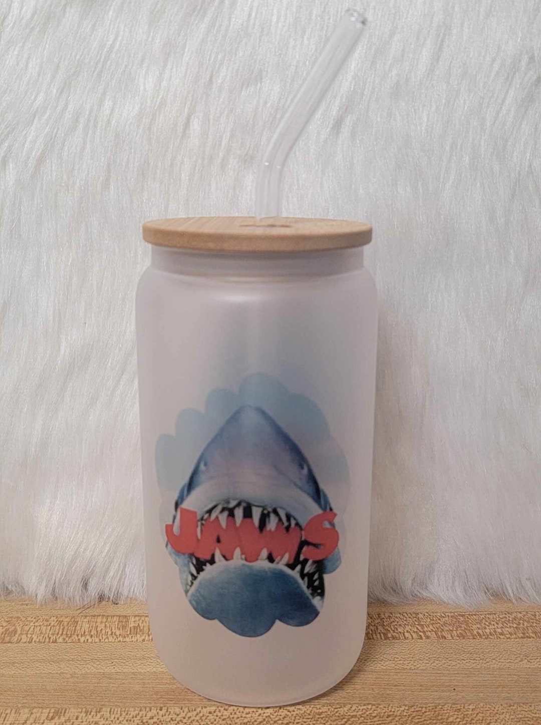 Jaws Glass Tumber 16oz. - Etsy