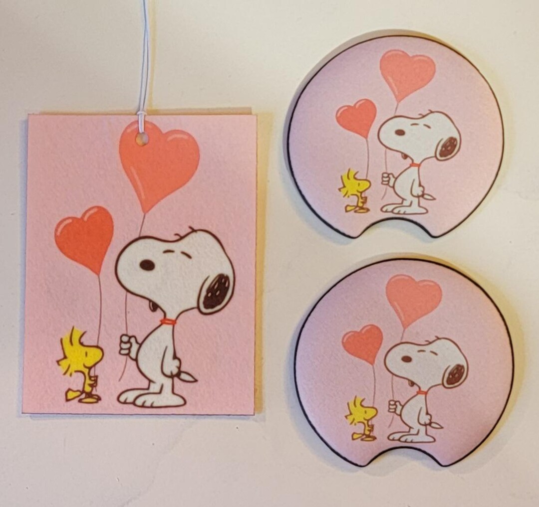 Snoopy Hearts Car Coasters & Charm - Etsy