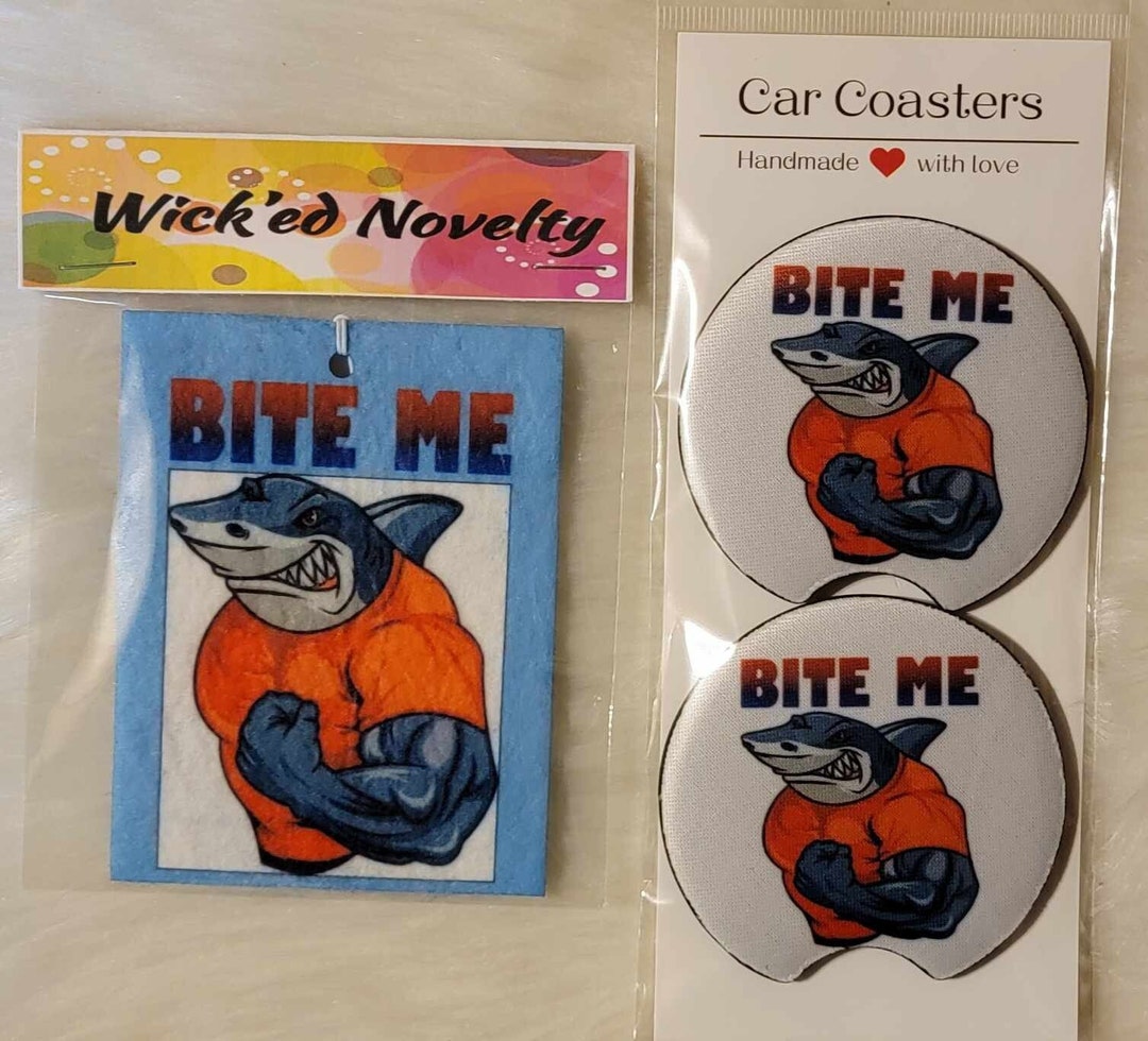 Bite Me Shark Car Coasters & Charm - Etsy