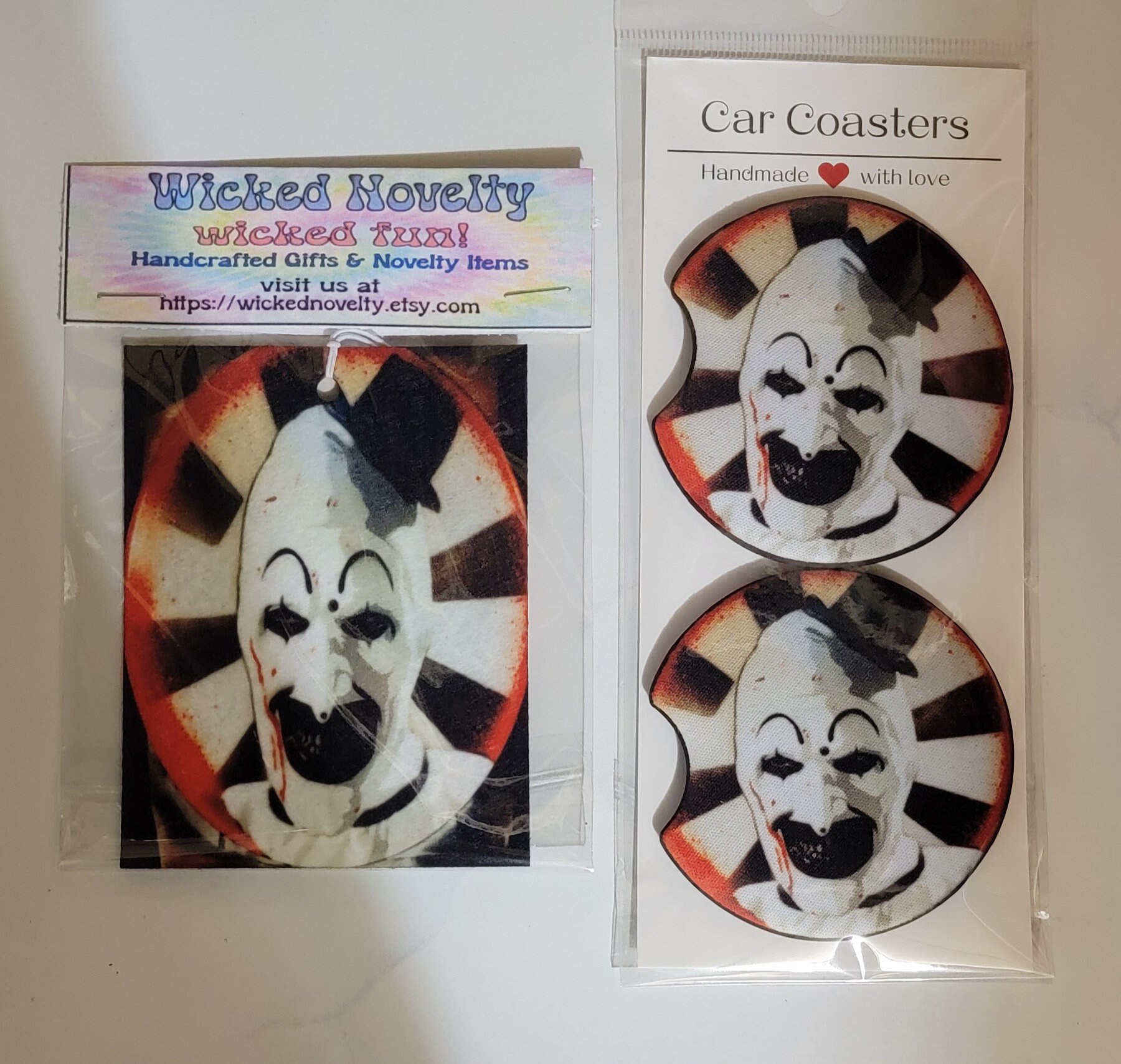 Art Terrifier Car Coasters & Charm - Etsy