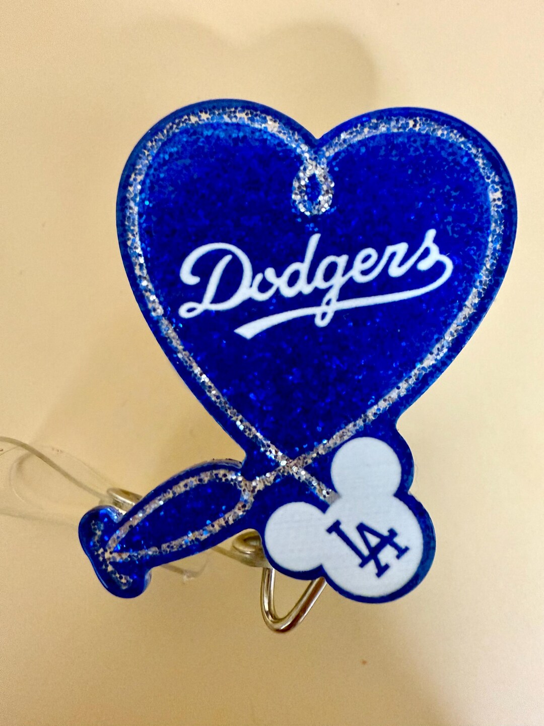 Dodgers Heart Badge Reel - Etsy