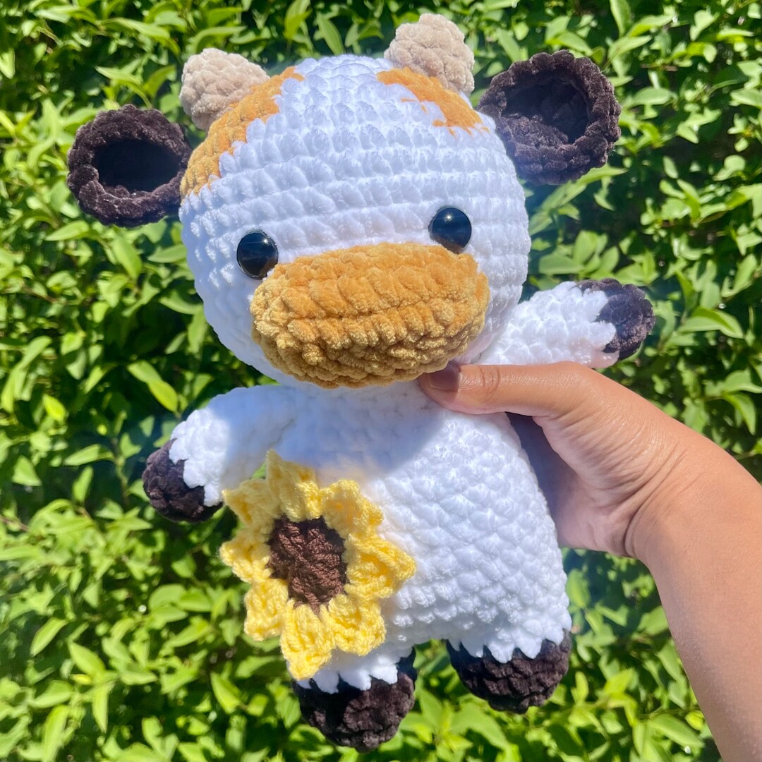 Crochet Sunflower Cow , Flower Cow , Sunflower Cow Plushie , Cow ...
