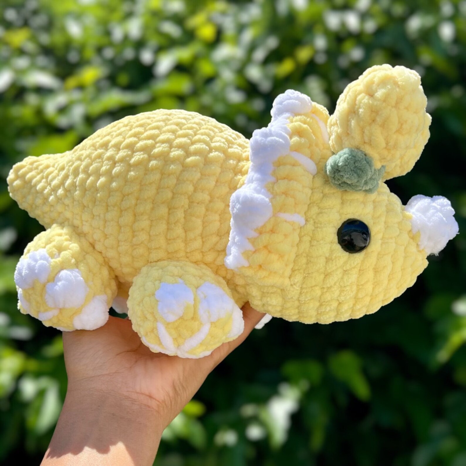 Lemon Triceratops Crochet , Amigurumi Dinosaur Plush , Ready to Ship ...