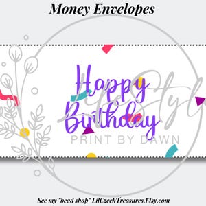 Happy Birthday Money Envelope Printable Birthday Card Greeting Card PDF ...
