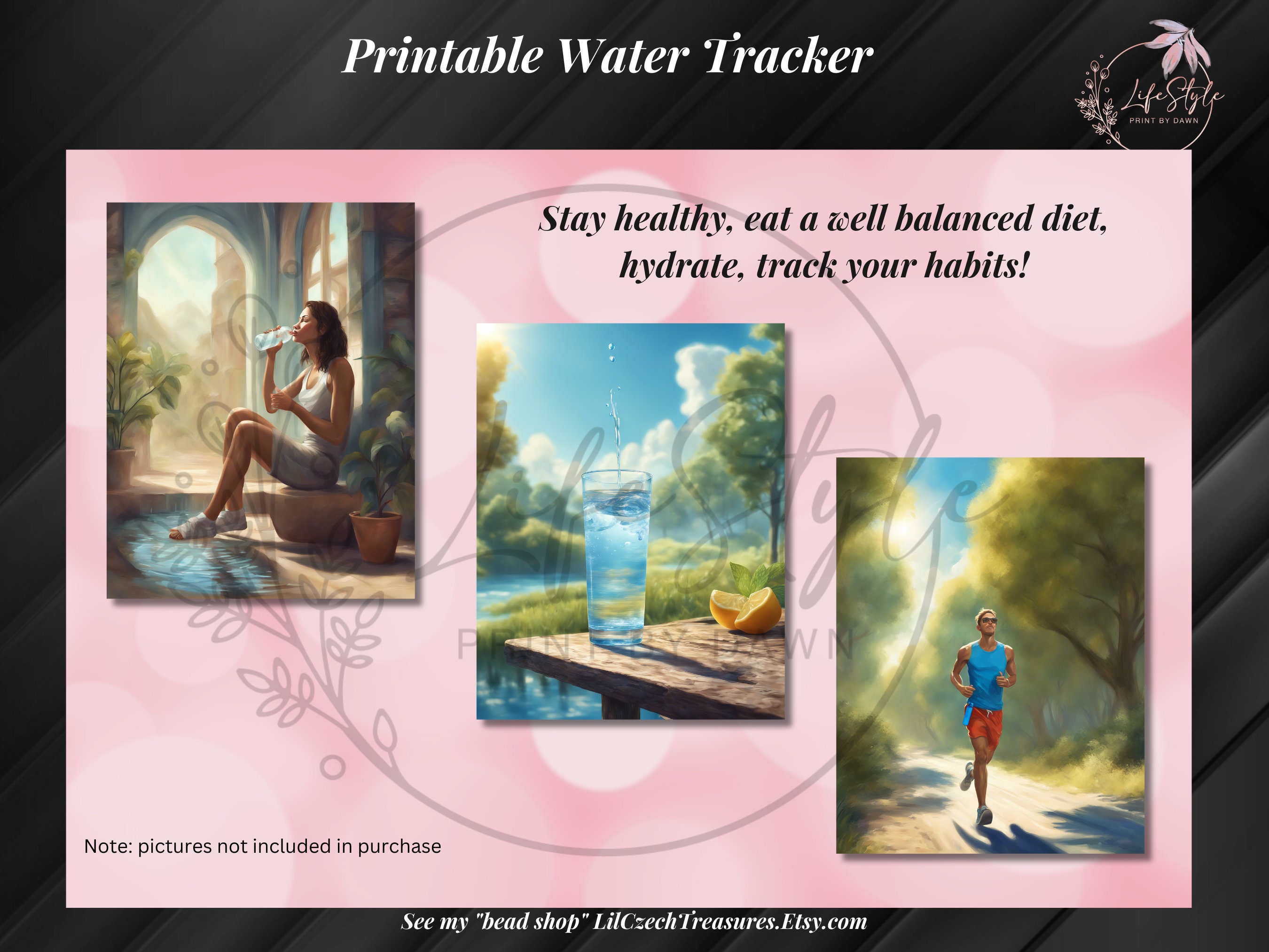 Daily Water Drinking Tracker Downloadable Printable Water Tracking ...