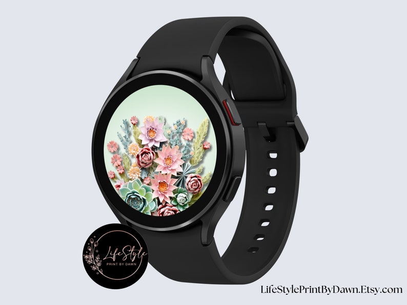 Floral Apple Watch Wallpaper Instant Download DIY Pink Green Flower ...