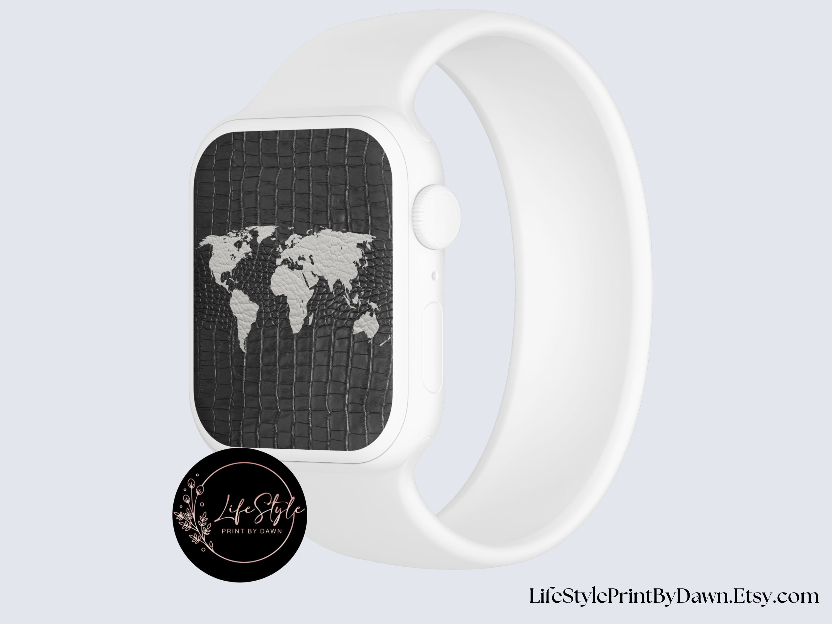 Gray Black Map Apple Watch Wallpaper | Instant Download | DIY World Map ...