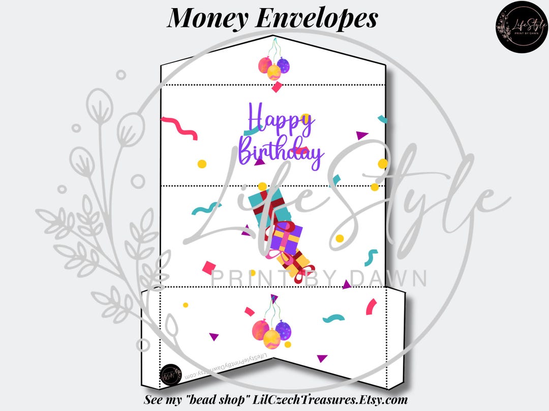 Happy Birthday Money Envelope | Printable Birthday Card | Greeting Card ...