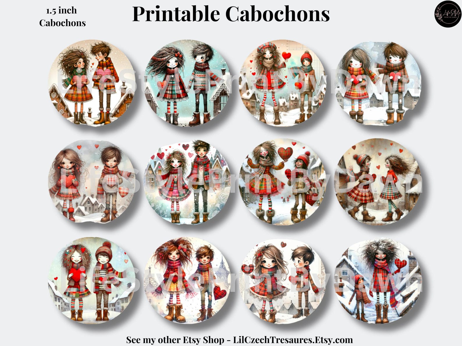 Valentine Cute Girls Boys Hearts Round Cabochon Images Downloadable ...