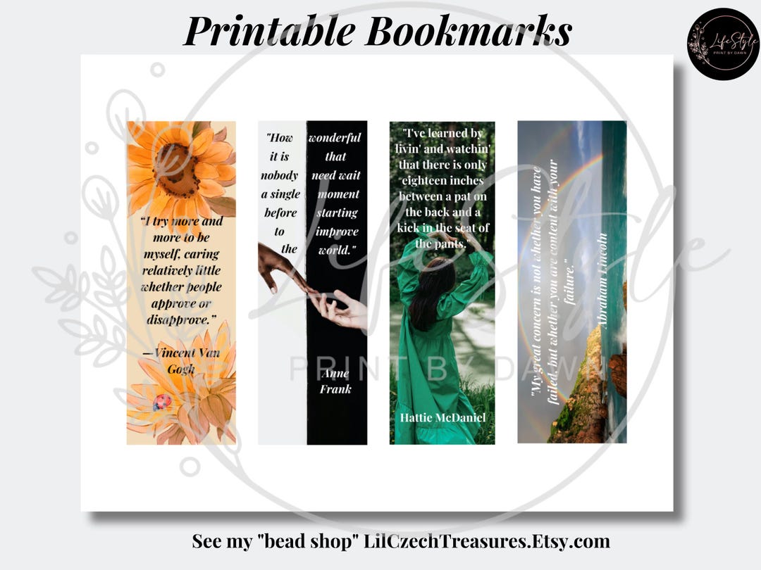 Quotes Galore ! Digital Bookmarks | Instant PDF Download | Vibrant Set ...