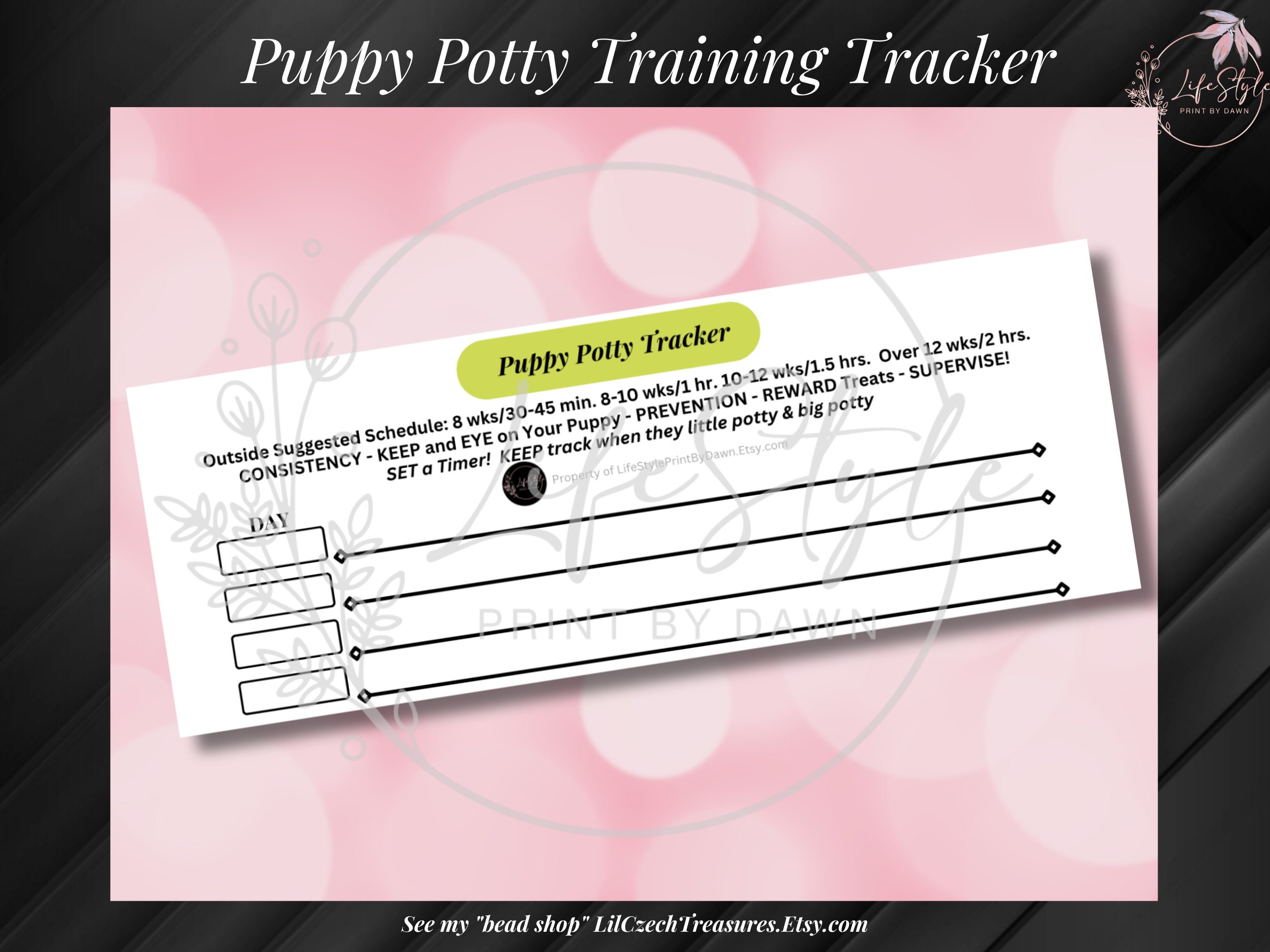 Digital Puppy Potty Training Tracker Download Printable Potty Training ...