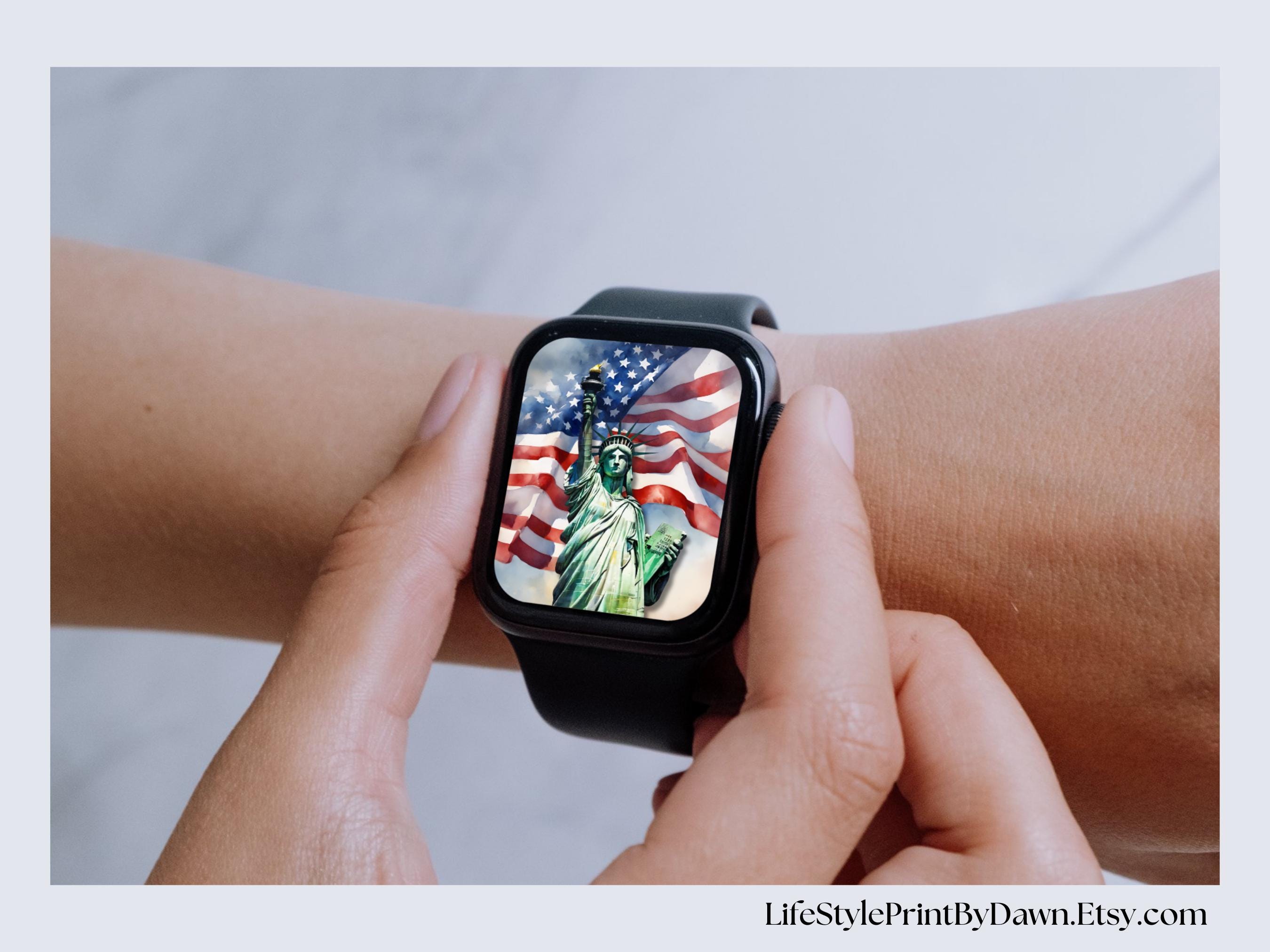 Patriotic Apple Watch Wallpaper Instant Download Statue of Liberty Flag ...