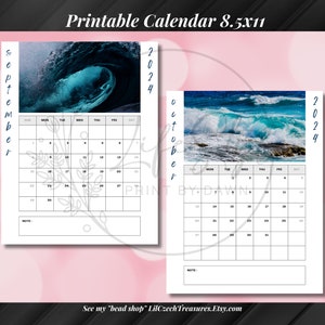 FREE Gift 2024 Waves Download Printable Calendar Digital Ocean Waves ...