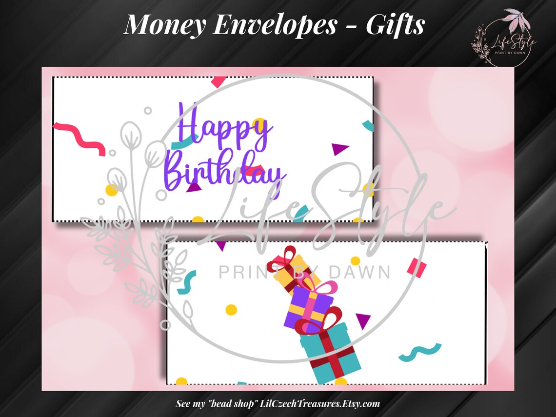 Happy Birthday Money Envelope Printable Birthday Card Greeting Card PDF ...