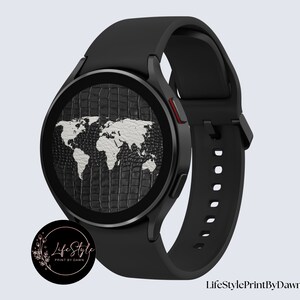 Gray Black Map Apple Watch Wallpaper | Instant Download | DIY World Map ...