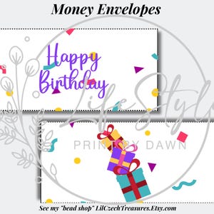 Happy Birthday Money Envelope Printable Birthday Card Greeting Card PDF ...