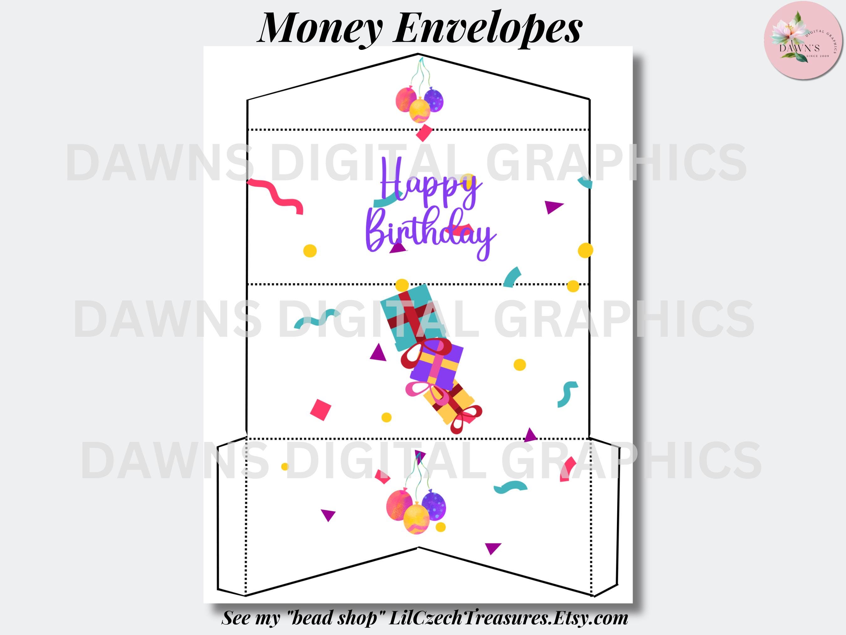 Happy Birthday Money Envelope | Printable Birthday Card | Greeting Card ...