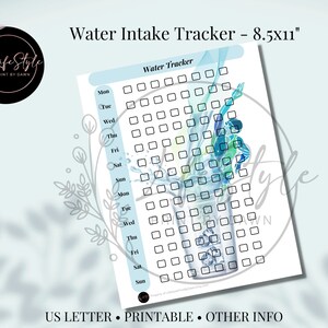 Daily Water Drinking Tracker Downloadable Printable Water - Etsy