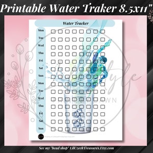 Daily Water Drinking Tracker Downloadable Printable Water Tracking ...