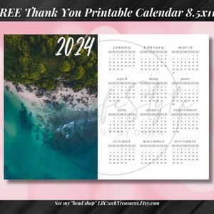 FREE Gift 2024 Waves Download Printable Calendar Digital Ocean Waves Calendar Printable Planner ...